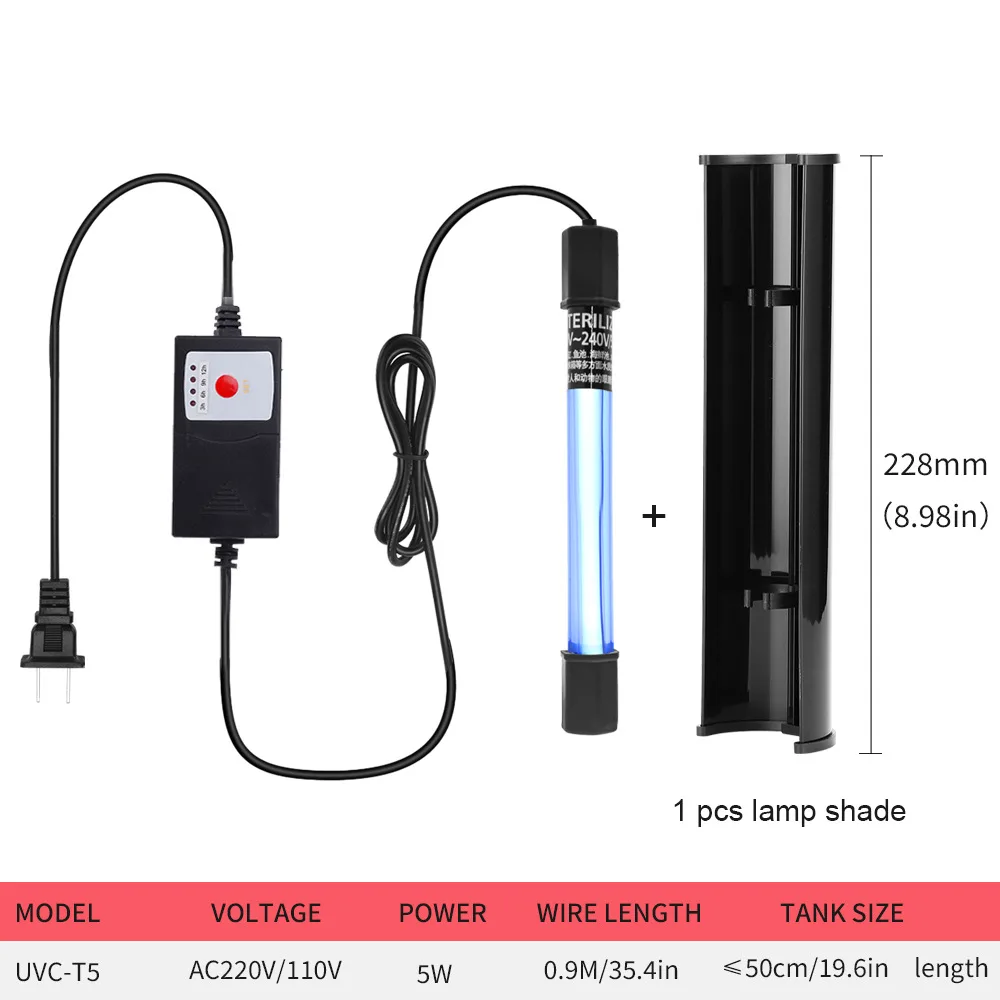 Low Power Uv Lamp Small Fish Tank Disinfection Lamp Aquarium ...
