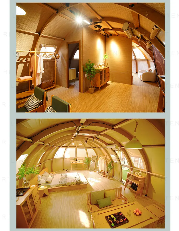 Waterproof Timber Structure Geodesic Eco Panorama Dome Glamping Tents ...