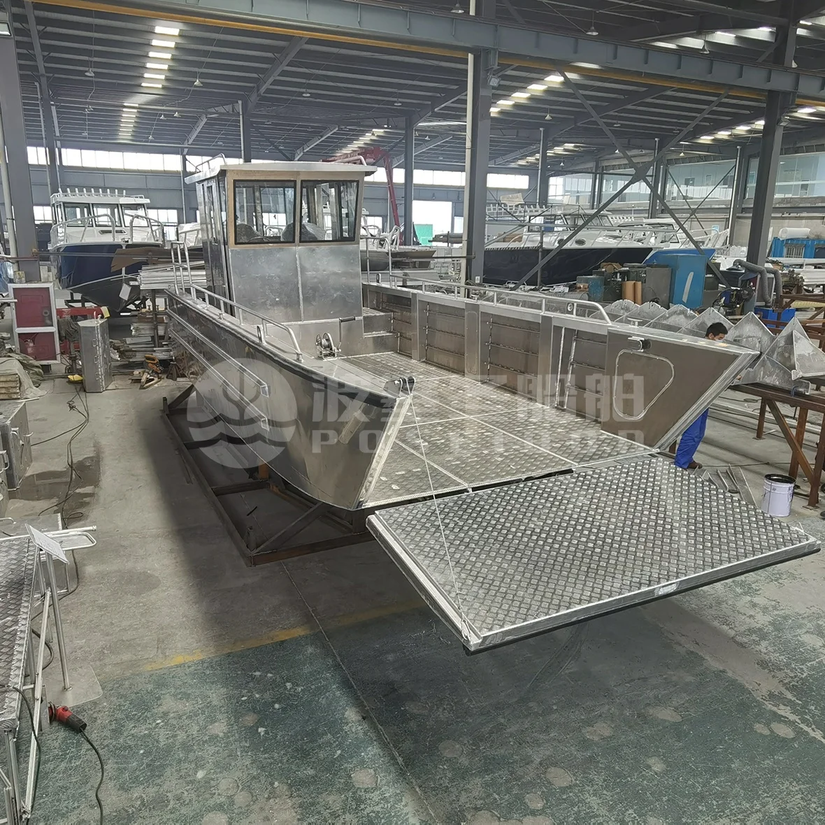 29ft Working Vessel Offshore Barge Boat Landing Craft with Loading ...