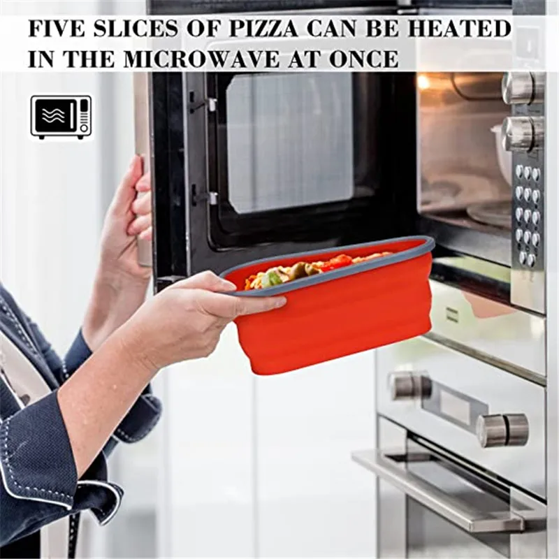 Pizza Storage Container Expandable With 5 Microwavable Serving Trays ...