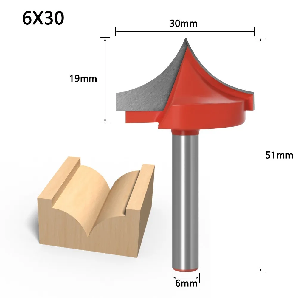 6mm Handle Pointed Blade Milling Cutter,Woodworking Fancy End Mill,Cnc ...
