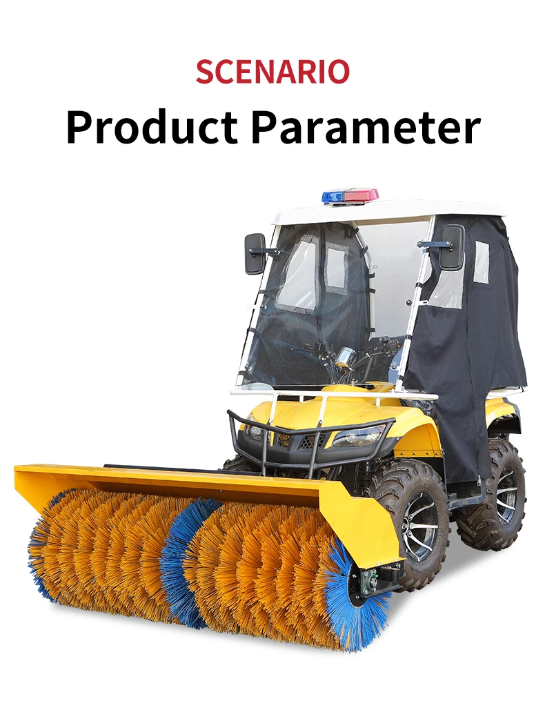 Small Snowplow Driving Snow Plow Winter Road Sanitation Tractor Snow ...