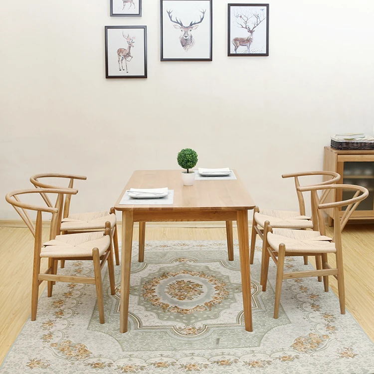 Cheap Living Room Modern MDF Wood Grain Color Dining Table Rectangle