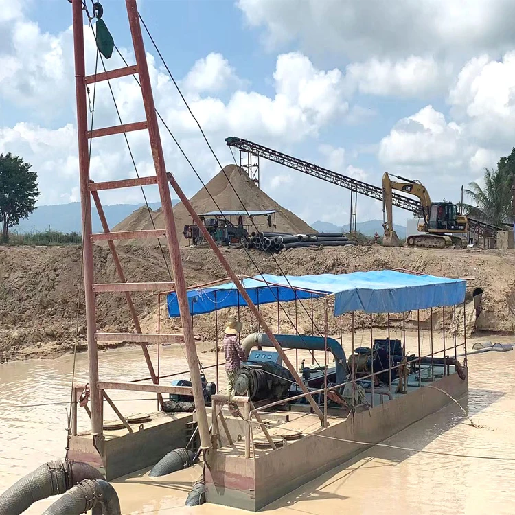 Dredge with Diesel Engine Sand Pump Water Jet Function and Discharge ...