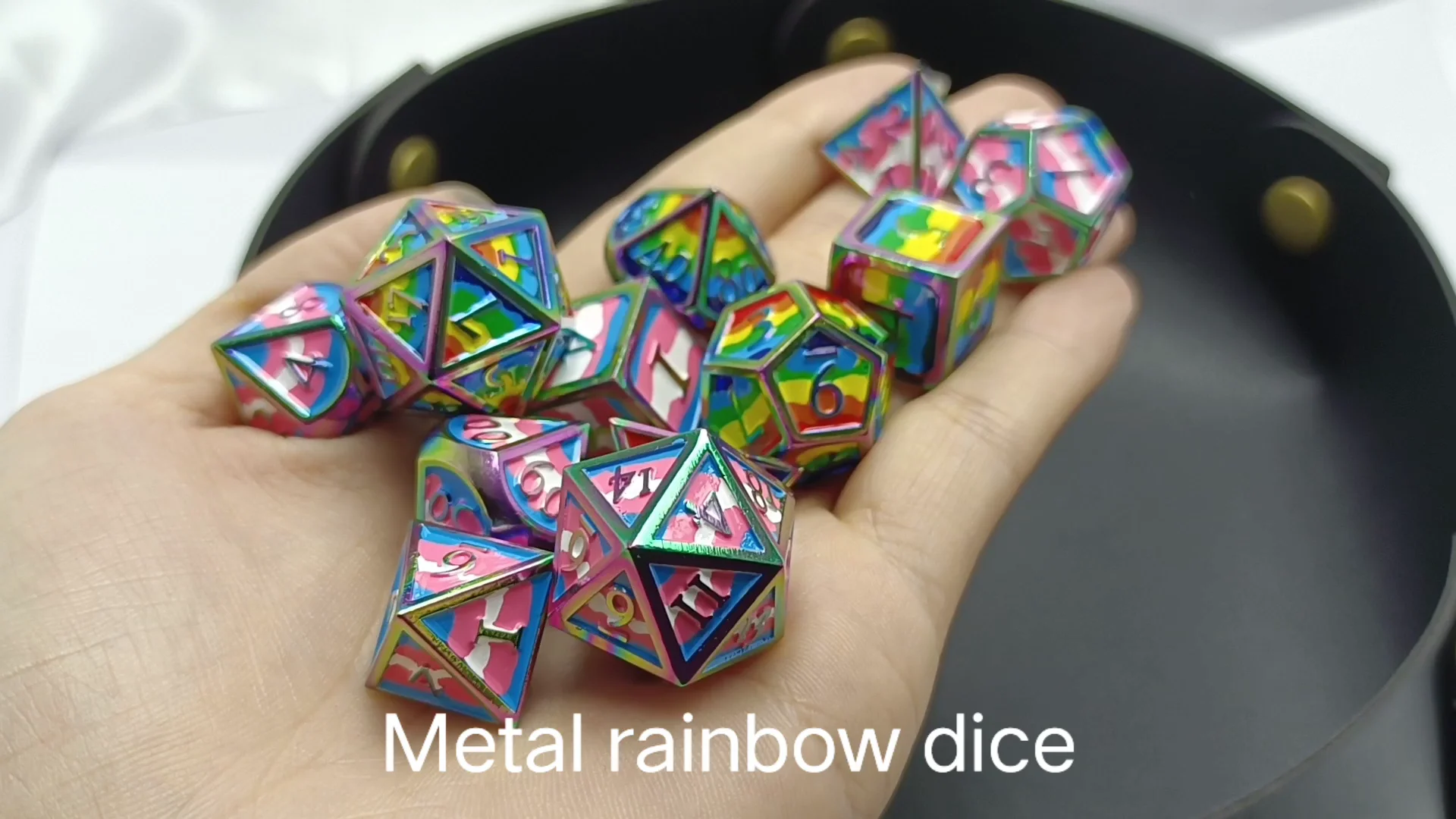 Rainbow Metal Dice Custom Pride Zinc Alloy Cast Enamel Dice Table Game ...