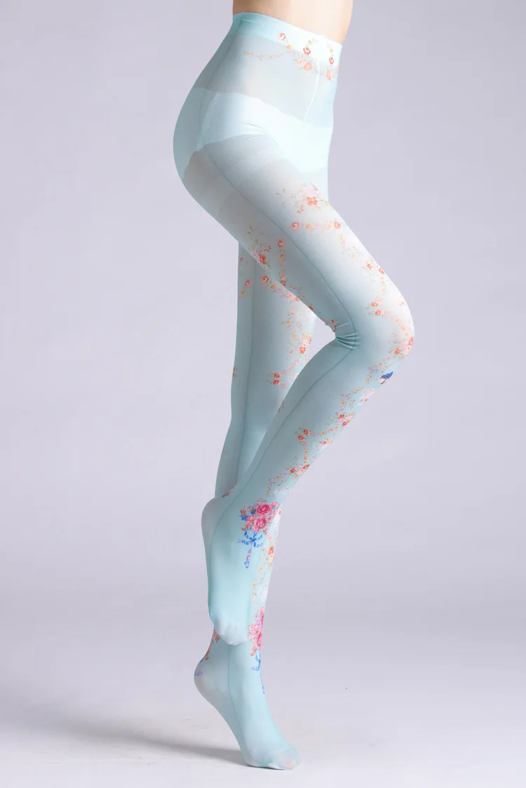 Green New Woman Pantyhose Hipster Pattern Printed Pantyhose Stockings ...
