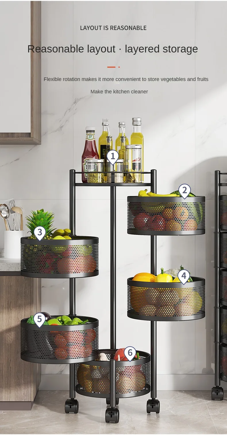 3 4 5 Tier Metal Shelves Racks Organizer Fruit And Vegetable Shelving ...