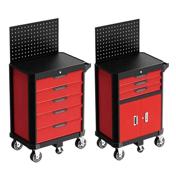 Customized Red Iron Tool Box Metal Workbench Mobile Trolley Multi-layer ...