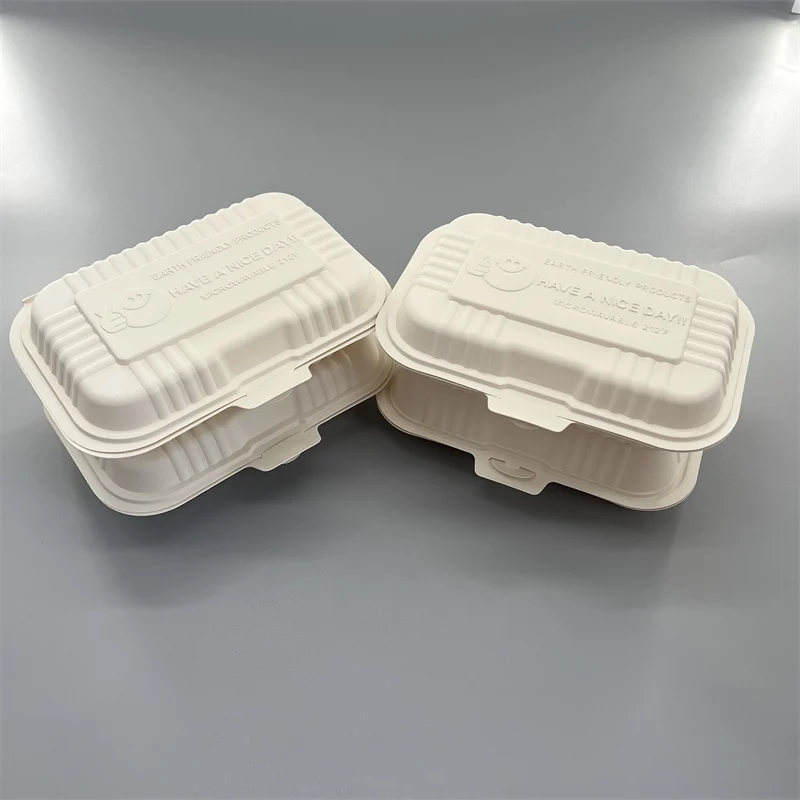 Hinged Togo Containers Biodegradable Disposable With Lids Corn Starch ...