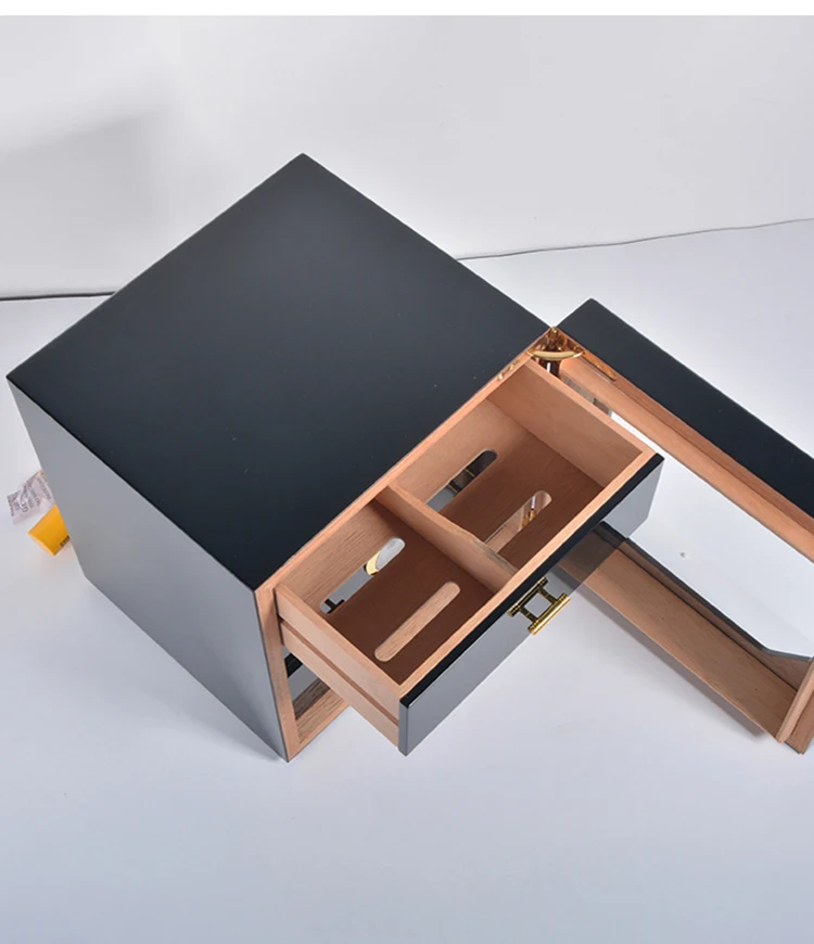 Luxury Cigar Humidor Big Capacity Sliding Glass Display Door Spanish ...