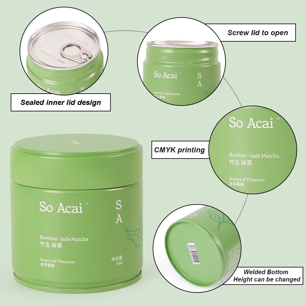 Eco-friendly Matcha Tea Tins - Recyclable & Customizable