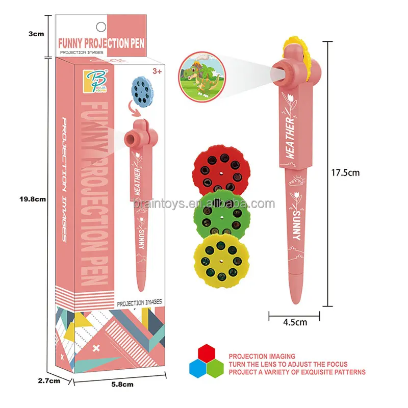 Children Projection Toy Mini Projector Pen With 3pcs Projection For ...