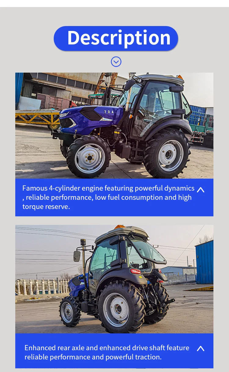 70hp Traktor 4x4 Wheeled Farm Tractor Trucks Lawn Mower Tractor Farming Equipment Traktor 4x4 ...