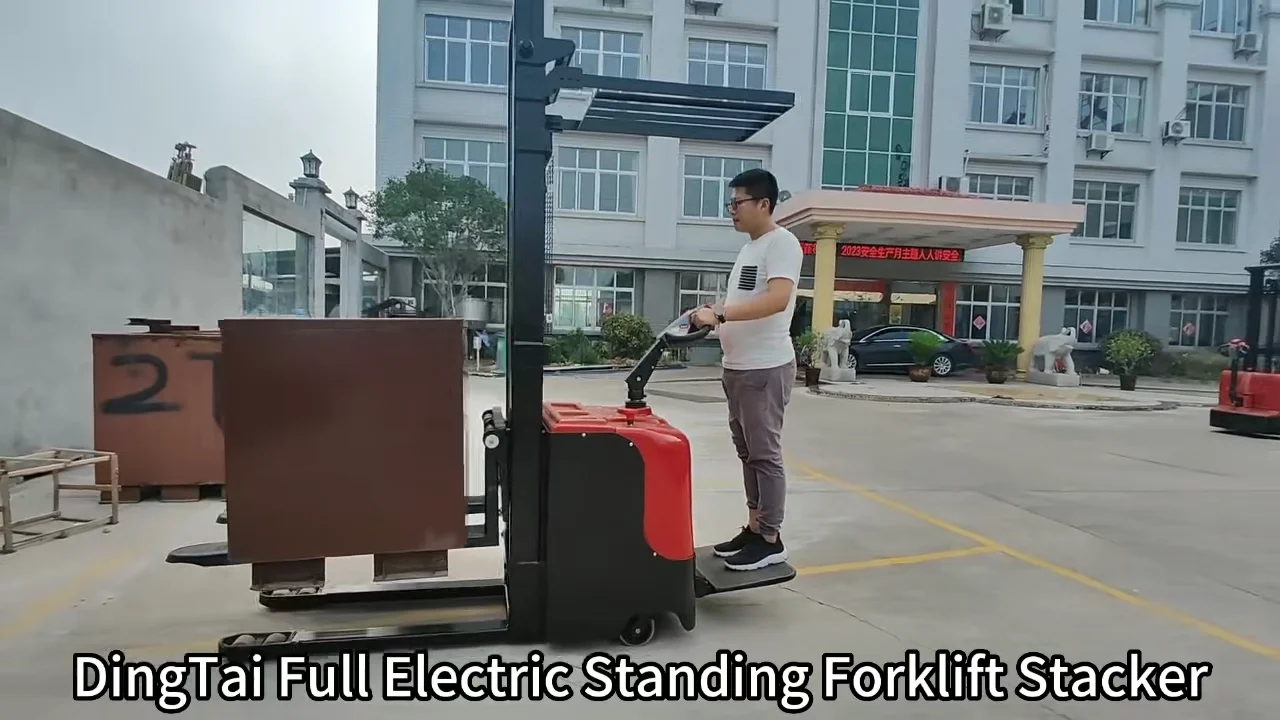 1.5t 2m 3m Full Electric Standing Stacker Electric Forklift - Buy ...