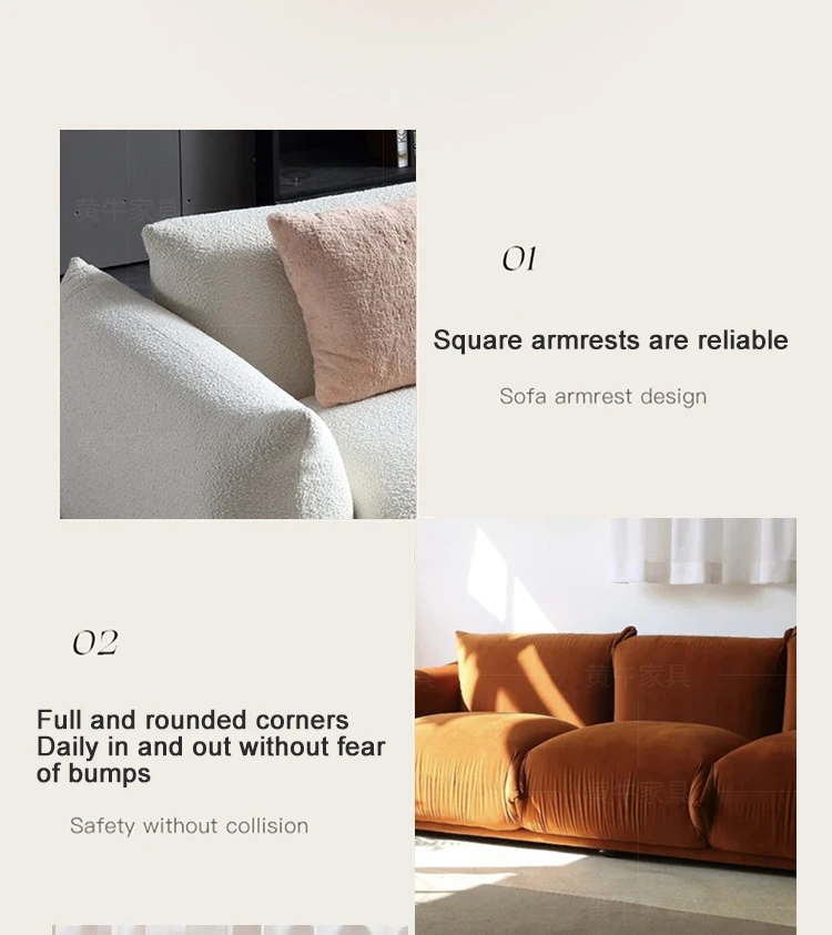 Customized Italian Marenco Style Sponge Sofa Set for Living Room
