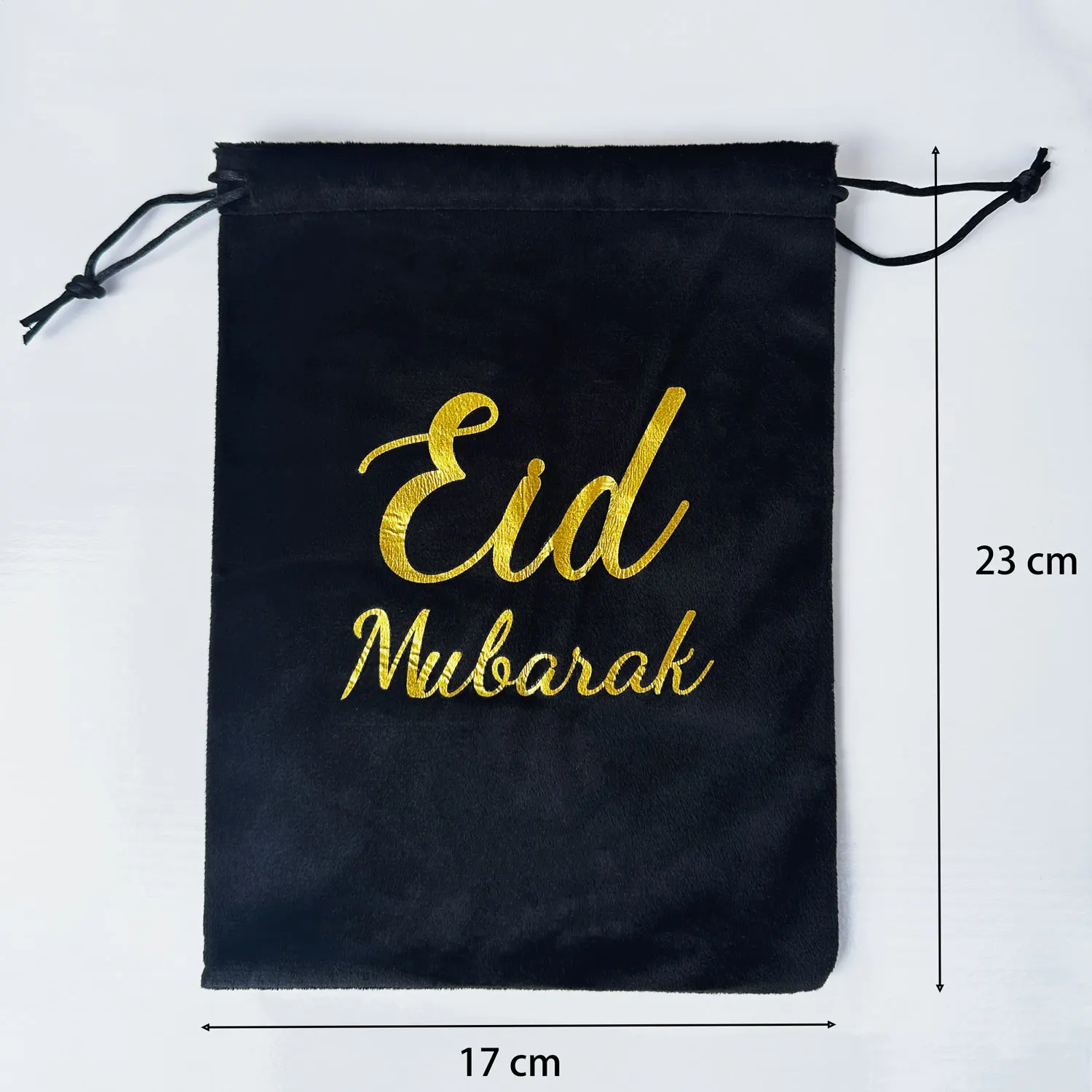 Alibaba.com: Black White Gold Foiled Eid Mubarak Drawstring Gift Bags ...