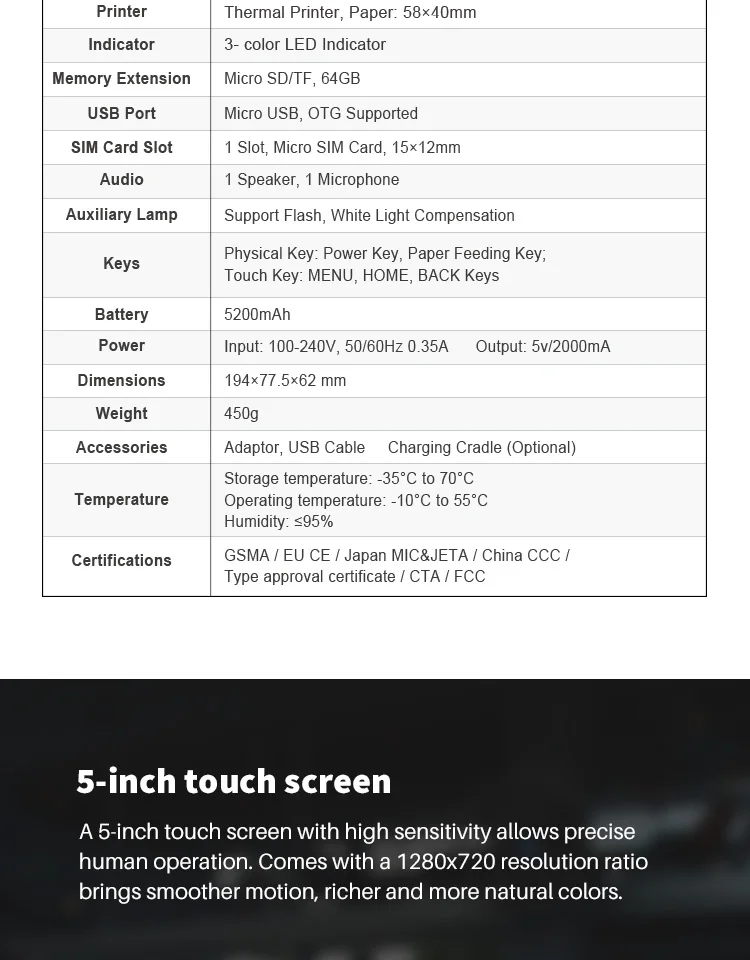 Smart 5 Inch Touch Screen Wiseasy N5 Handheld Android Terminal Card ...