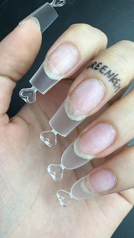 Almond Nail Tips 240pcs/box No C Curve French Nail Tips Private Label ...