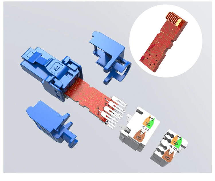 Zhefan Network Stp Cat7 Cat8 Tool Free Ethernet Rj45 Connector Shielded ...