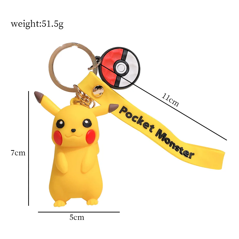 Wholesale Pokemones Keychain Rubber Key ChainsPika-chu Squirtle Turtle ...