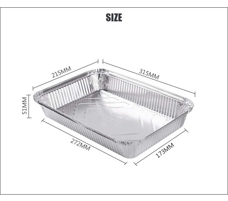 31.5cm Third-size Disposable Aluminum Foil Take Away Fast Food Box ...