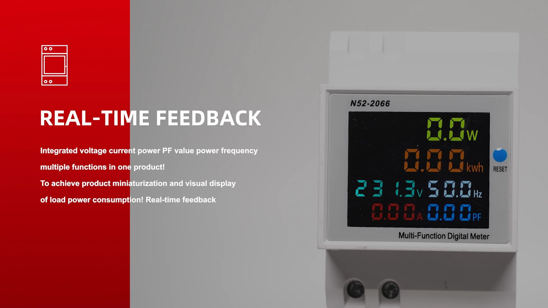 6 In1 Din Rail Electric Multifunction Power Meter Panel Lcd Energy Digital Display Voltage ...