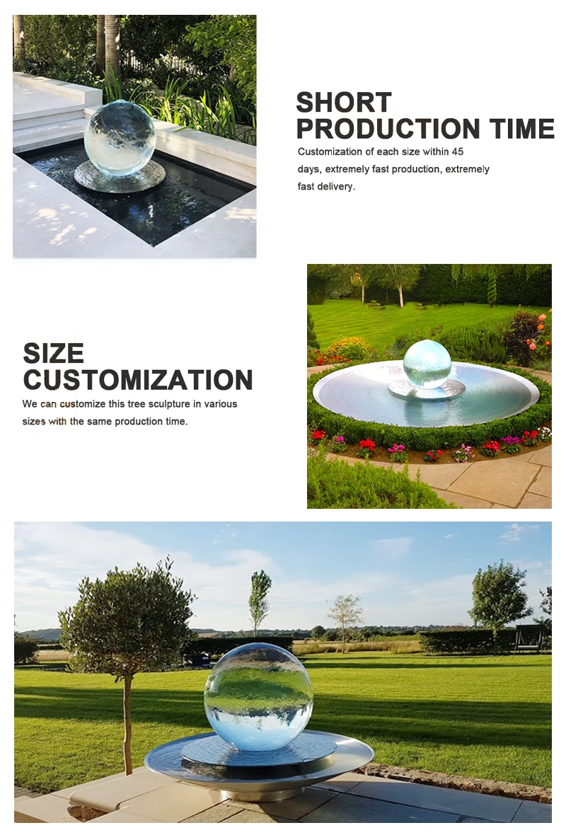 Customized Outdoor Sculpture Huge Sphere Water Feature Fountain Acrylic ...