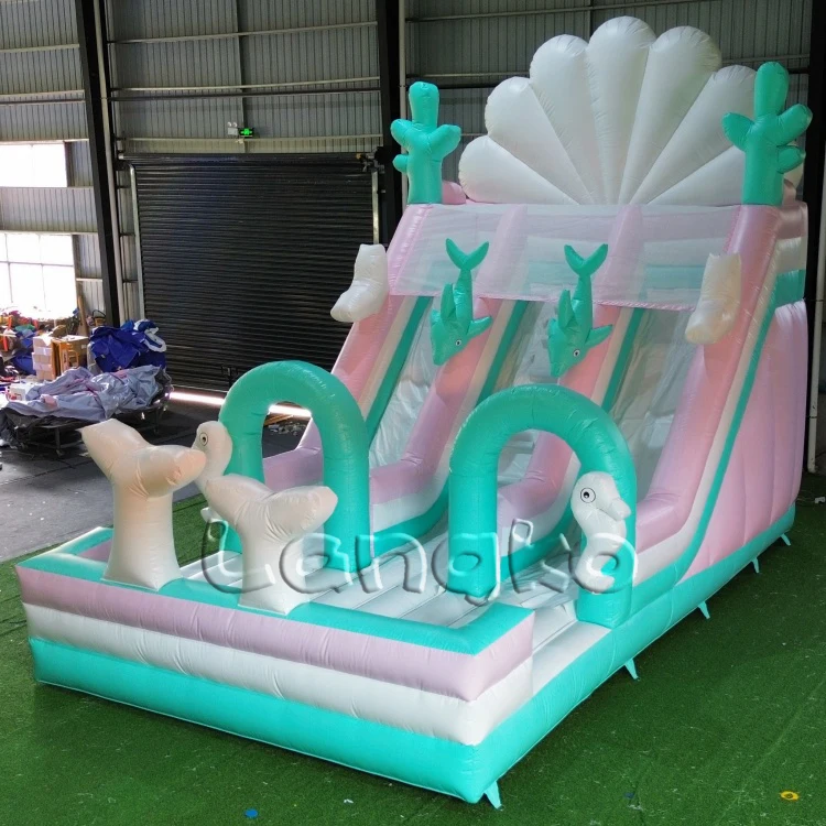 Outdoor Undersea World Waterslides Commercial Shell Inflatable Pool ...