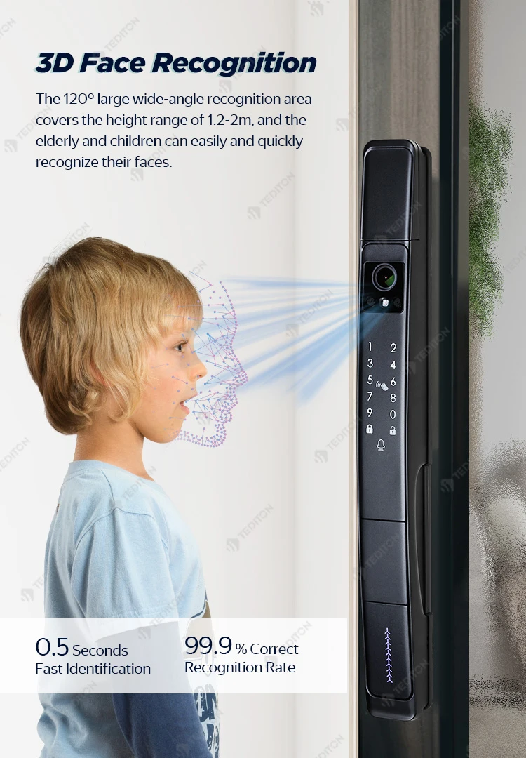 Waterproof 3d Face Recognition Automatic Tuya App Fingerprint Digital ...