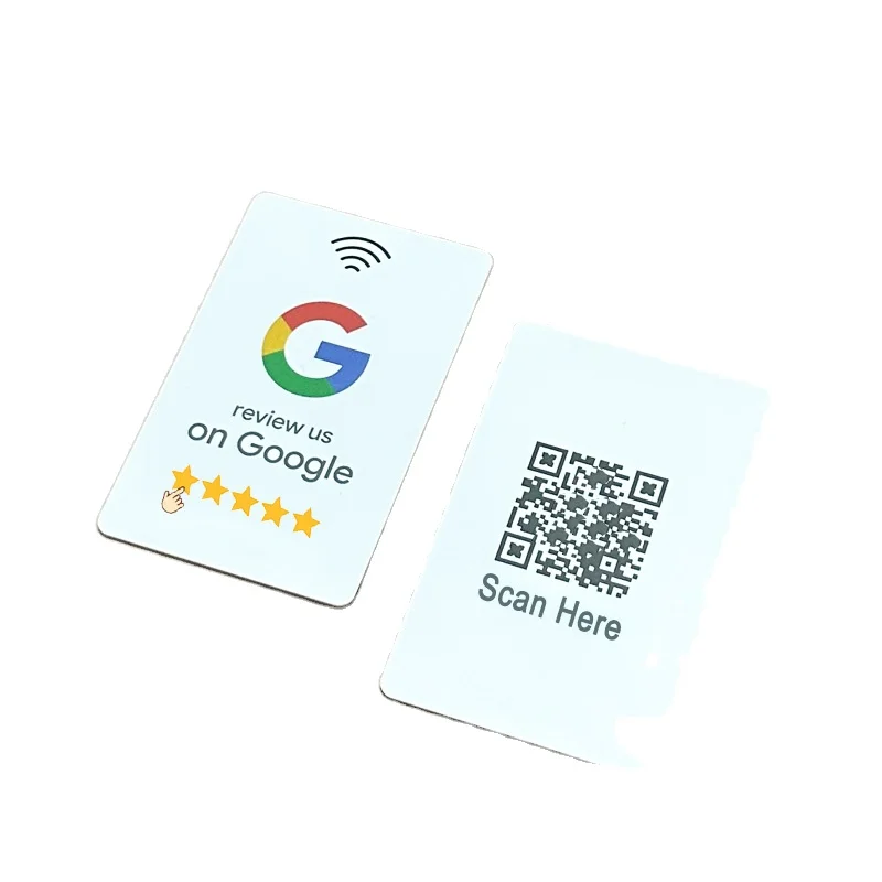 Google NFC Chip QR Code Logo Notice Card - NTAG213 Nfc Tap