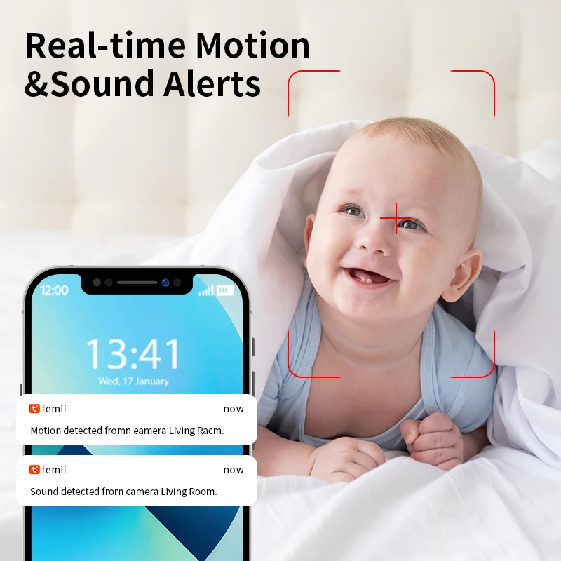 Golden Vision Wifi Baby Monitors Auto Noise Cancellation Baby Camera ...