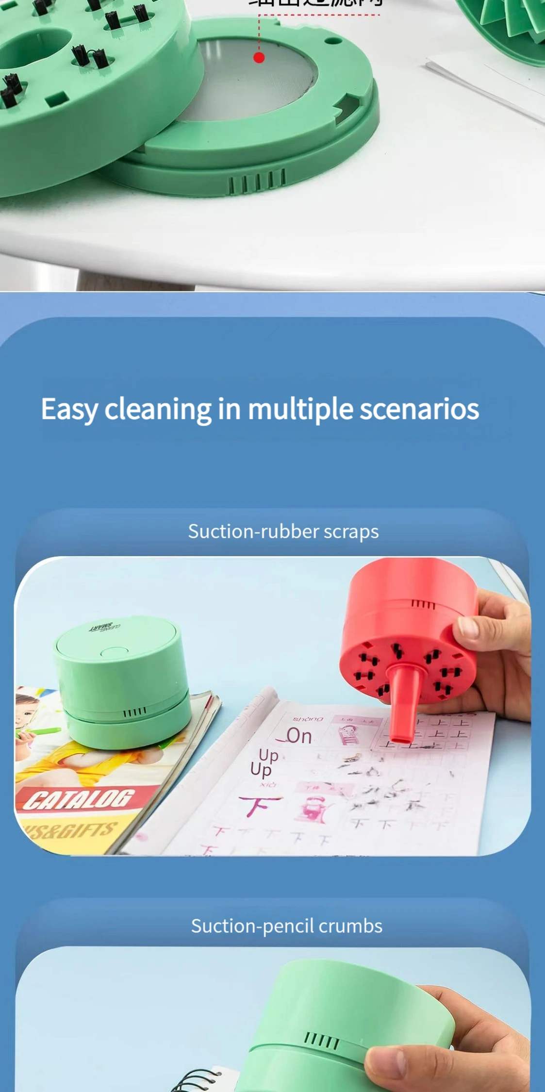 Excellent Eraser Child Pencil Shavings Clean Mini Car Vacuum Cleaner ...