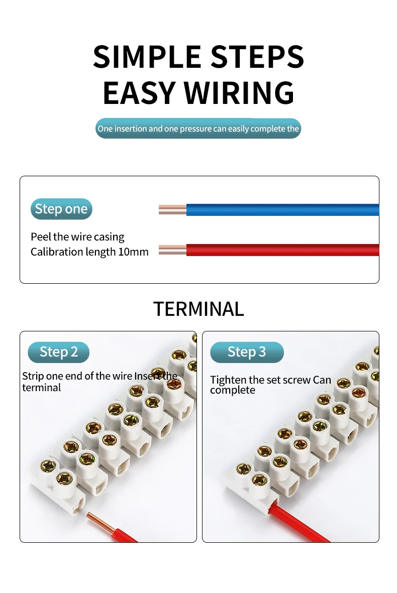 16a Pe Electrical U Type Terminal Block Terminal Strips With 12 Pole ...