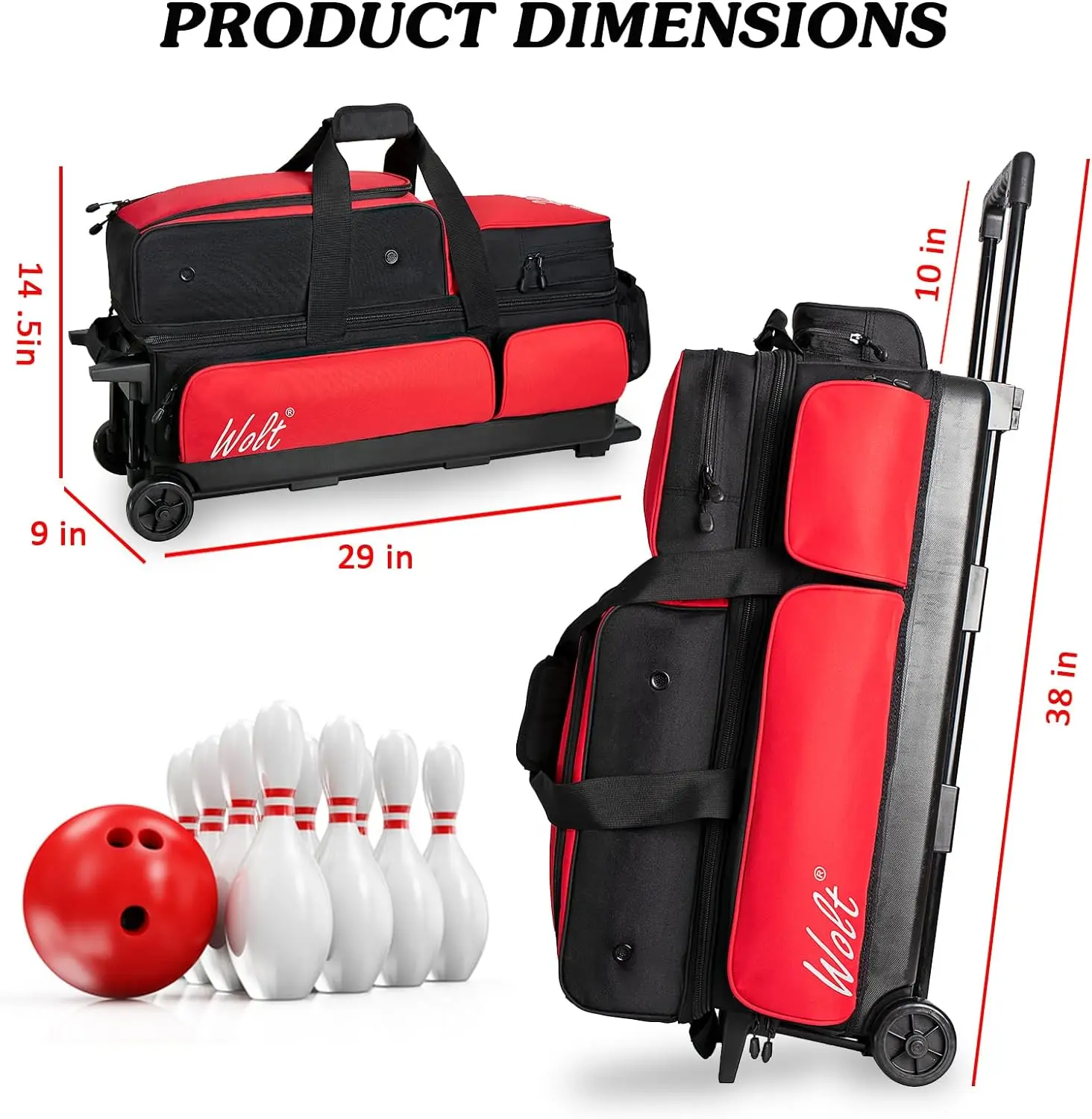 3 Ball Bowling Bags With Wheels