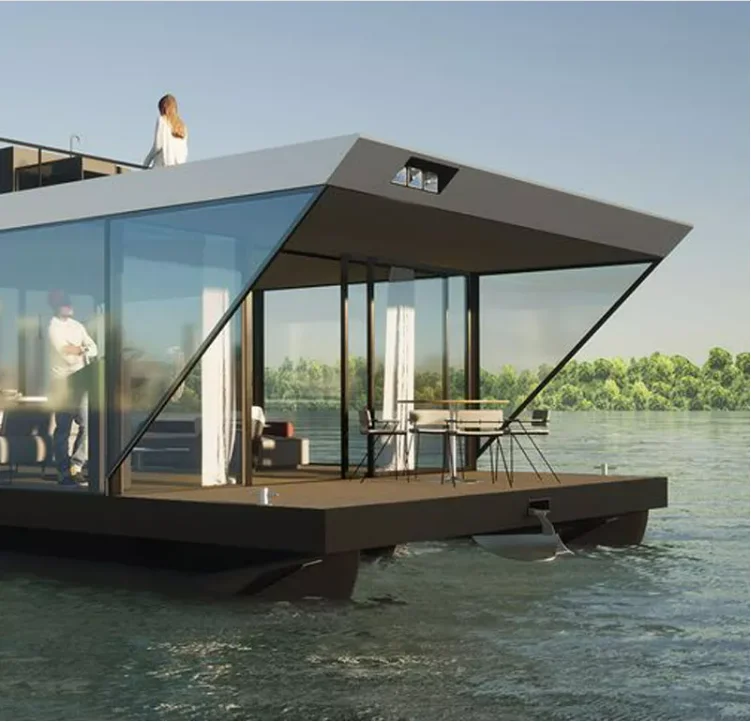 100% Inspection Luxury Houseboat Aluminum Pontoon Modular House Easy ...