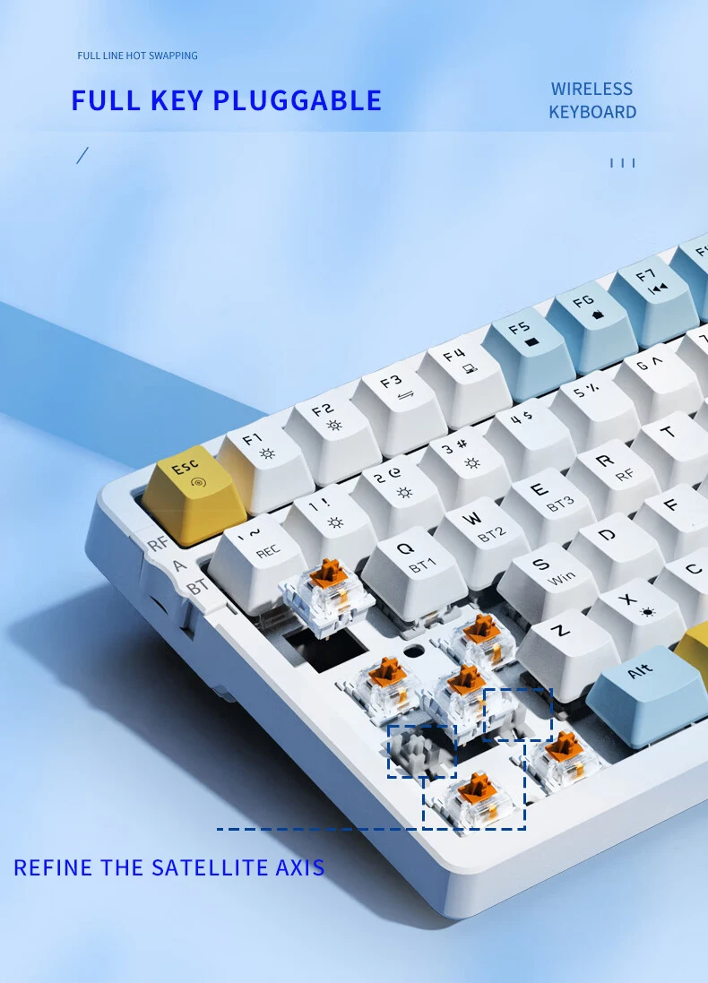 J90 Mechanical Keyboard - 98 Keys with RGB Backlight