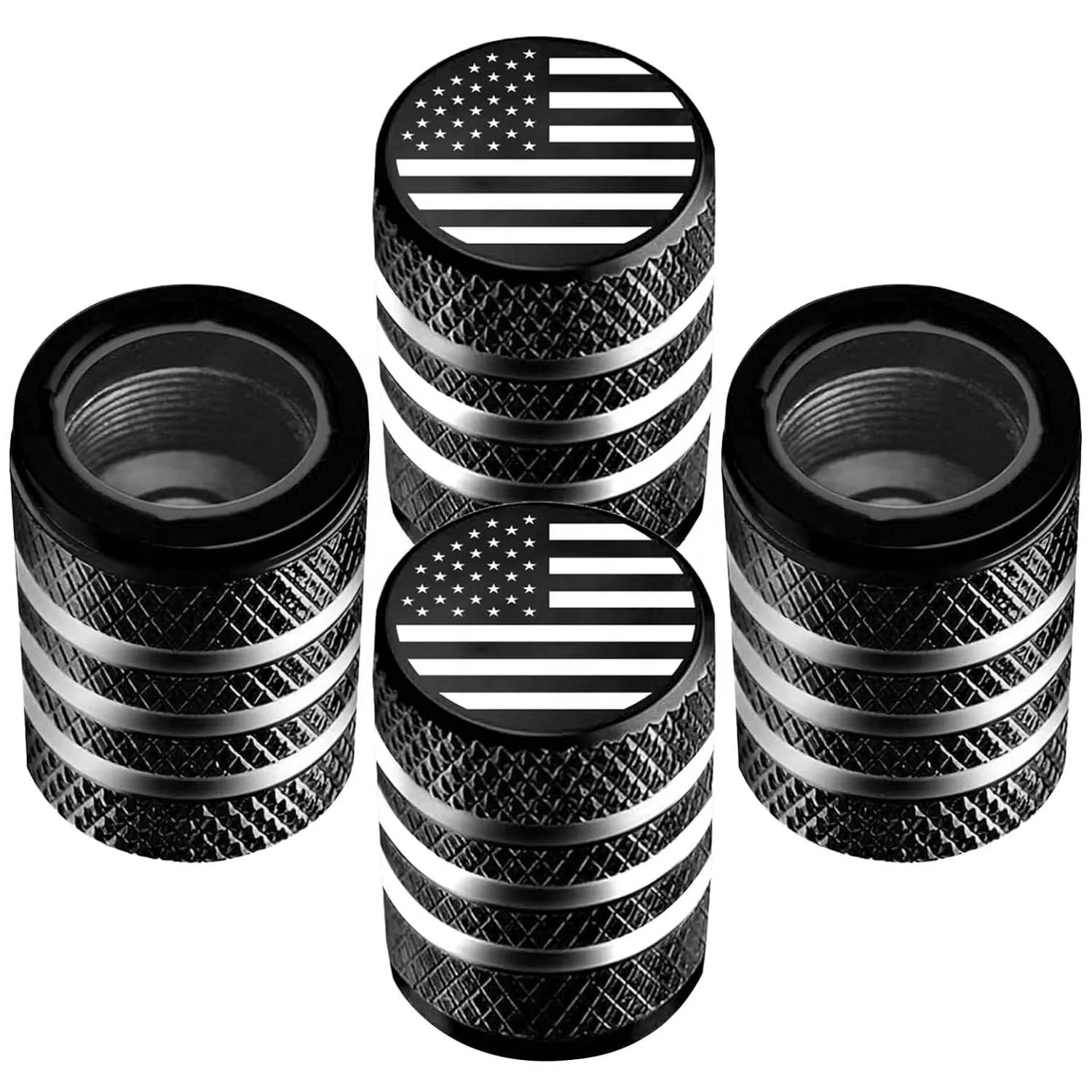 American flag tire valve stem caps with plastic liner corrosion ...