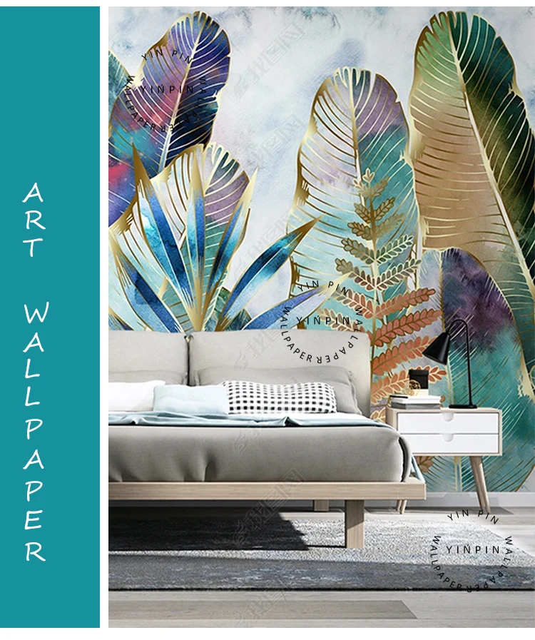 Custom Wallpaper - Luxurious 3D Watercolor Mural Sticker