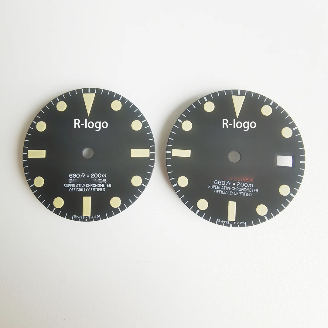 26MM Vintage Matte Watch Dial - Black Gold for 8215, 2813, 2836, 2824 ...