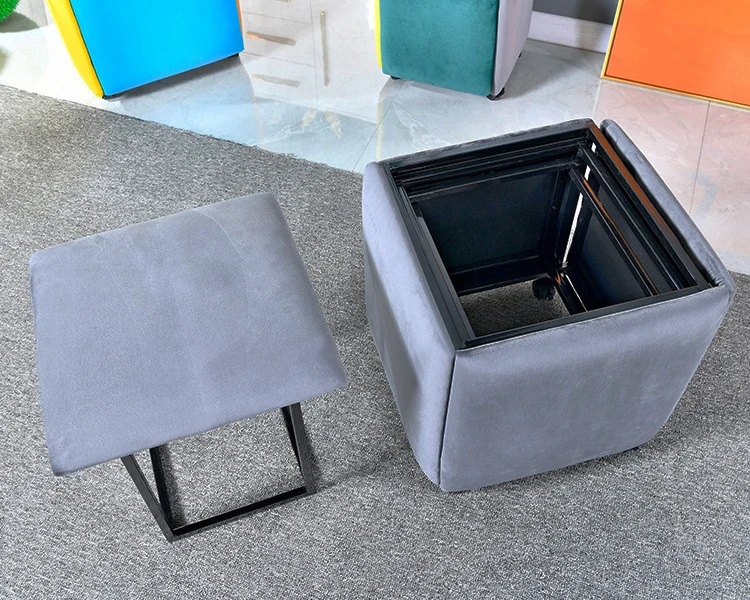 Modern Home Living Room Bedroom Stackable Metal Frame Leather ...