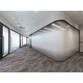 Custom Made Wall Partition Full Height Curved Glass Partition Office ...