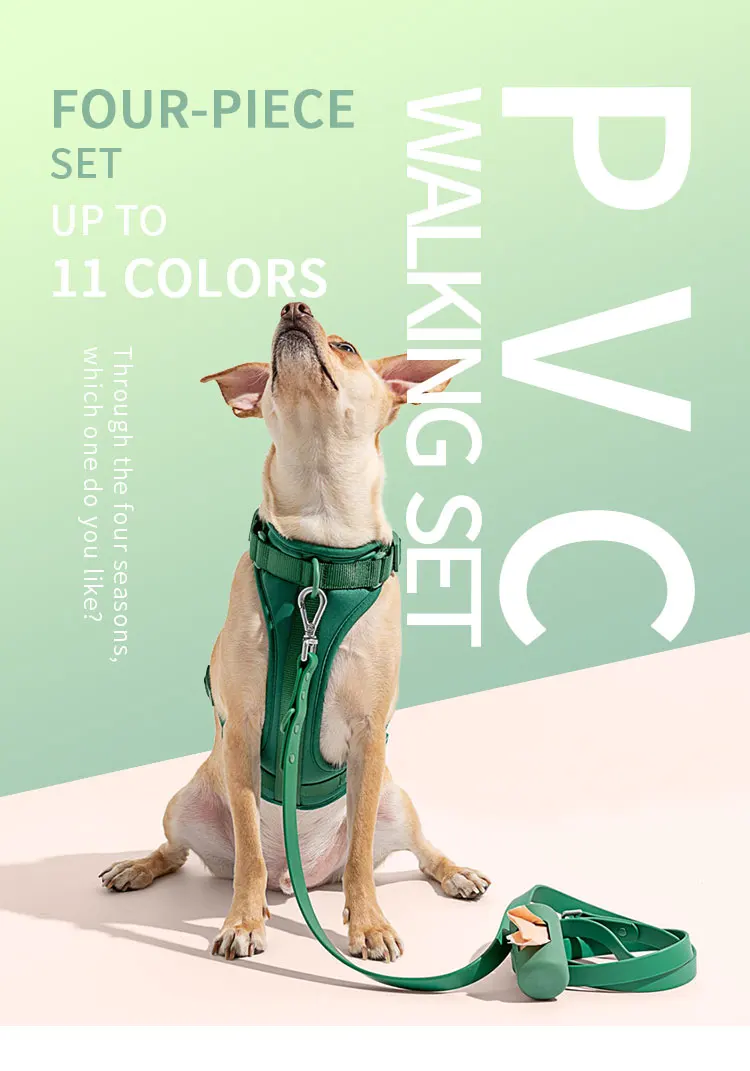 BOBO&YOYO Pet Harness Leash Collar Set - Luxury & Durable