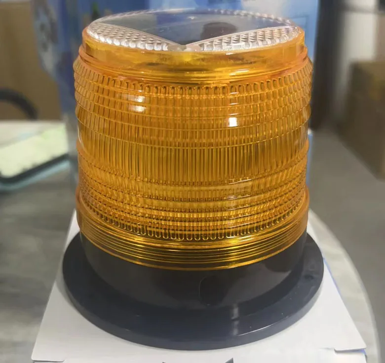 Magnet Base Red Blue Color Solar Strobe Warning LED Traffic signal ...