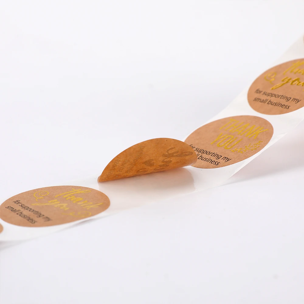 Custom Holographic Gold Foil Thank You Self-adhesive Round Label ...