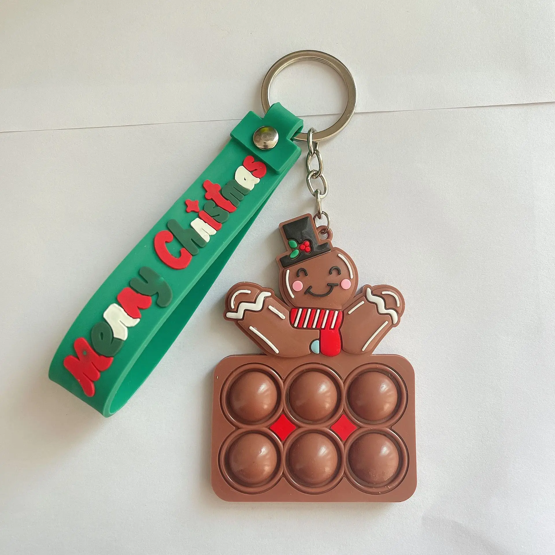 Simple Fidget Buttons Keychain Toy Popping Keyring Bubble Push It Key ...