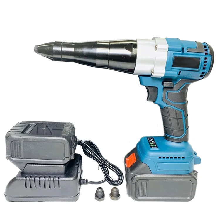 Battery Cordless Rivet Gun 20v Rechargeable Lithium Riveter Automatic ...