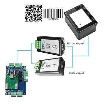 Rs232 Db9 Male Connector Barcode Scanner To Wiegand Access Controller ...