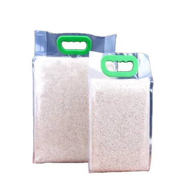 Custom Food Grade Vacuum Sealed Rice Packaging Plastic Bag With Hand ...
