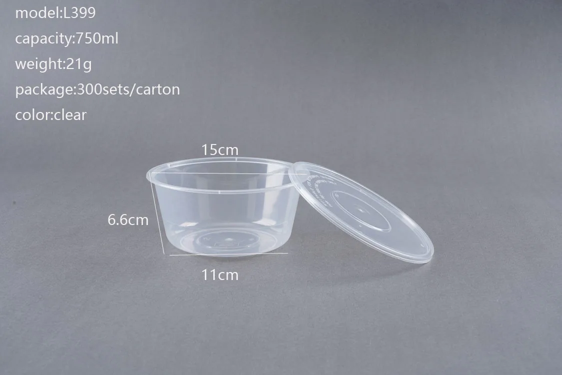 750ml Transparent Microwavable Lunch Takeaway Food Plastic Disposable ...