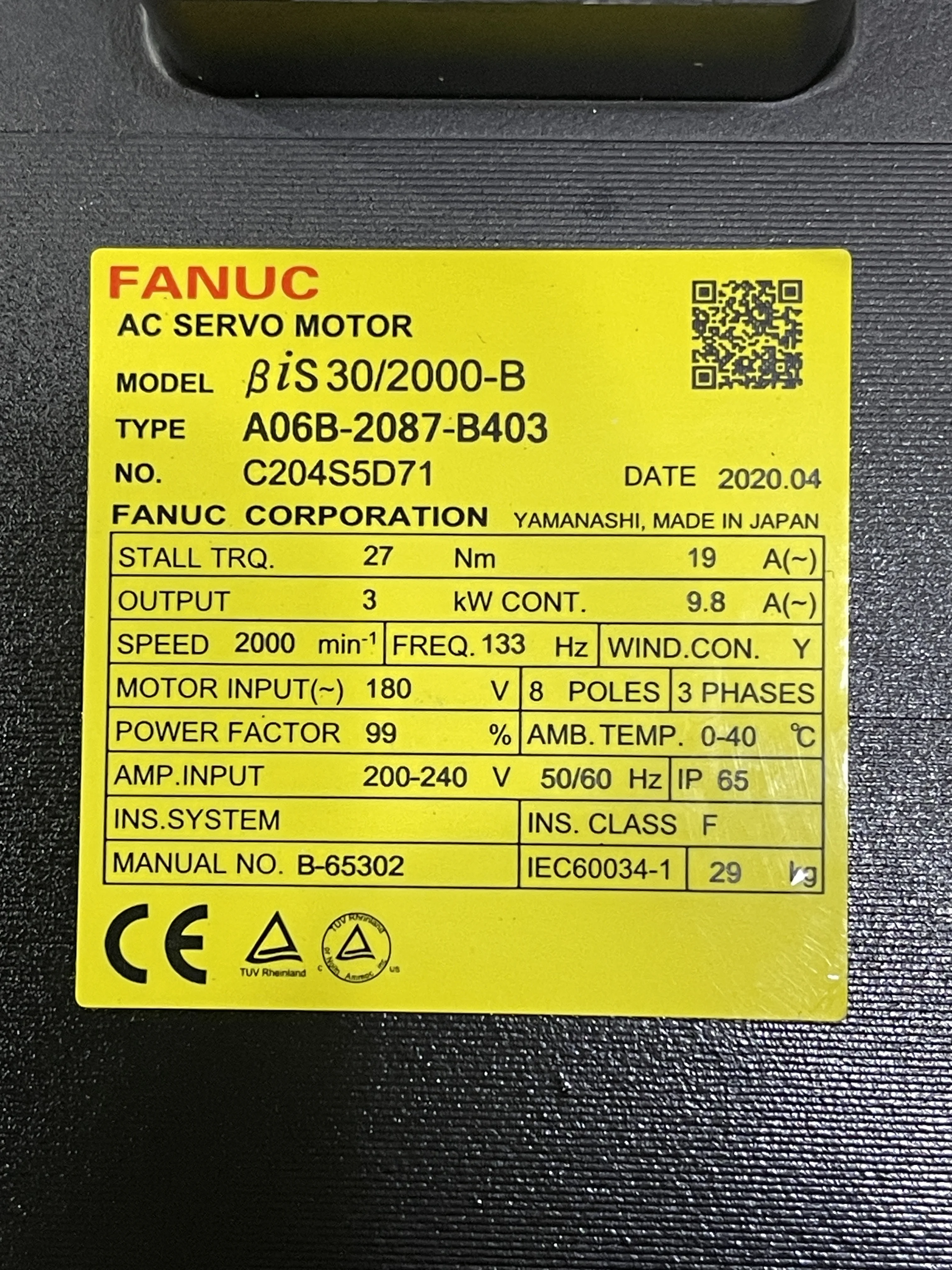 Cnc Japan Original Plc Fanuc Servo Motor A06b-2087-b403 - Buy A06b-2087-b403,Fanuc A06b-2087 ...
